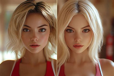 The Left Is The Live Action Version Of Android 18 And The Right Is The