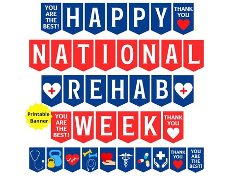 National Rehab Week Printable Banner Happy Rehabilitation Week Sign