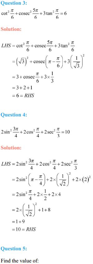 Ncert Solutions For Class 11 Maths Chapter 3 Trigonometric Functions Ex 3 3