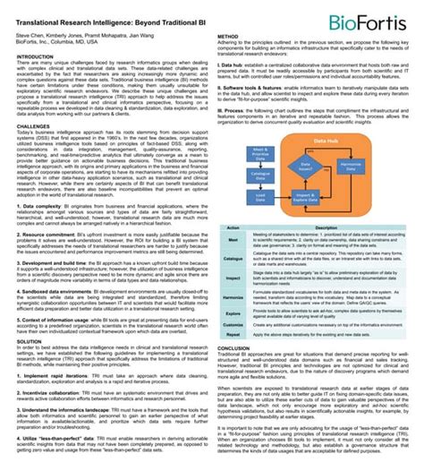 Translational Research Intelligence Beyond Traditional Bi Pdf