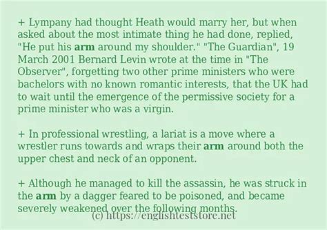 In Sentence Examples Of Arm Englishteststore Blog