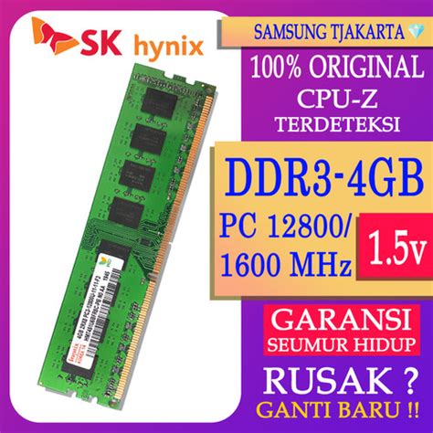 Jual Ram Pc Hynix Ddr3 4gb 12800 1600mhz Ori Ram Komputer Ram Pc 1 5v Jakarta Barat