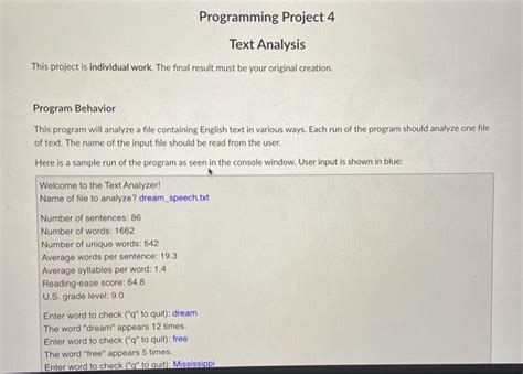 Solved Programming Project 4 Text Analysis This Project Is