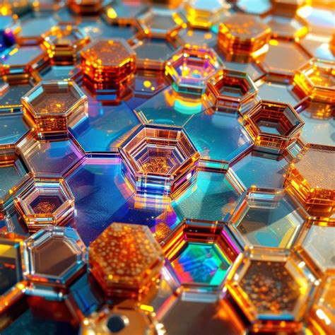 Free Crystalline Geometric Spectrum Photo Hexagonal Honeycomb