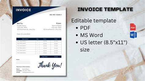 Invoice Template PDF Invoice Template Word Business Invoice Invoice Word Editable Invoice