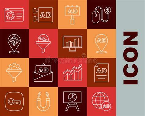 Set Line Advertising Lead Management Target Browser Setting And Monitor With Graph Chart Icon