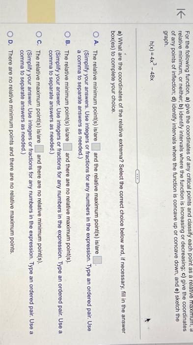Solved For The Following Function A Give The Coordinates
