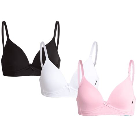 Delias Girls Training Bra 3 Pack A Cup Molded Wire Free Microfiber