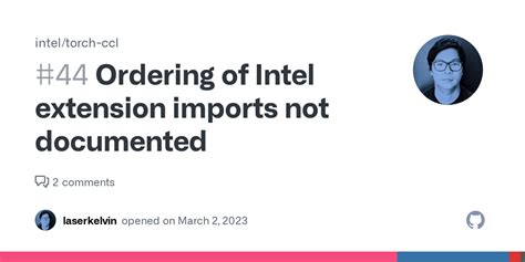 Ordering Of Intel Extension Imports Not Documented Issue 44 Intel
