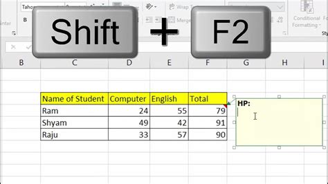 how to insert comment with short cut key in microsoft excel computerexcelsolution youtube