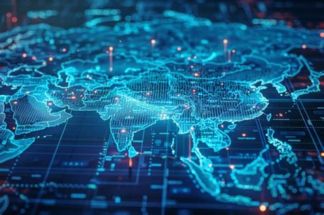 Premium Photo Digital Map Of Asian Network Technology Created With Generative Ai