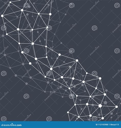 Black Graphic Background Molecule And Communication Connected Lines With Dots Illustration