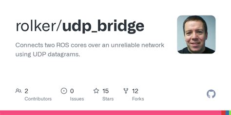 Github Rolker Udp Bridge Connects Two Ros Cores Over An Unreliable Network Using Udp Datagrams