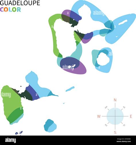 Abstract Vector Color Map Of Guadeloupe Stock Vector Image And Art Alamy