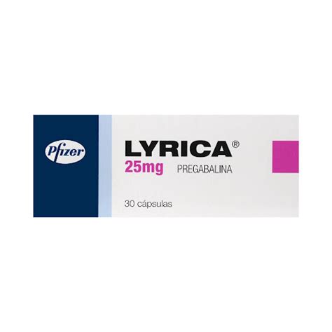 Lyrica Pregabalina 25 Mg Pfizer Caja X 30 Cápsulas