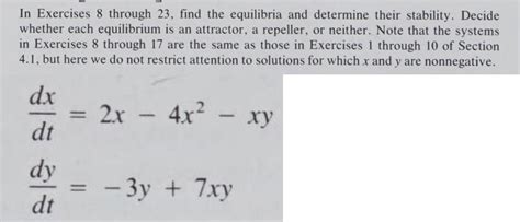 Solved In Exercises Through Find The Equilibria And Chegg Com