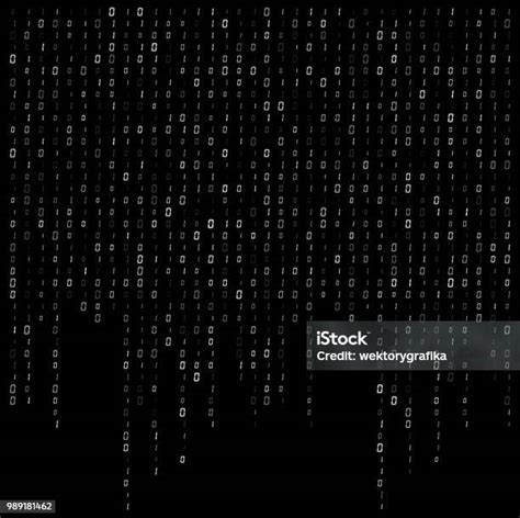 Binary Code Stream Background Data Vector Design Stock Illustration