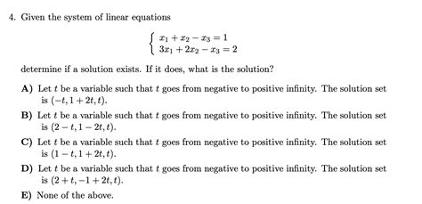Solved Given The System Of Linear Equations Chegg