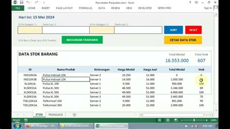 Aplikasi Pencatatan Penjualan Excel Macro Vba Lihat Modal And Keuntungan Berdasar Tanggal Youtube
