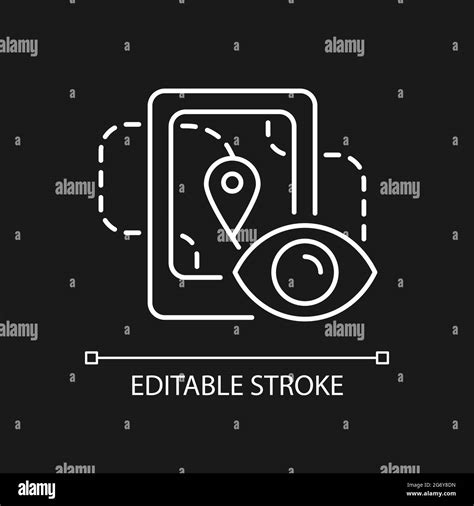 Location Tracking White Linear Icon For Dark Theme Stock Vector Image And Art Alamy