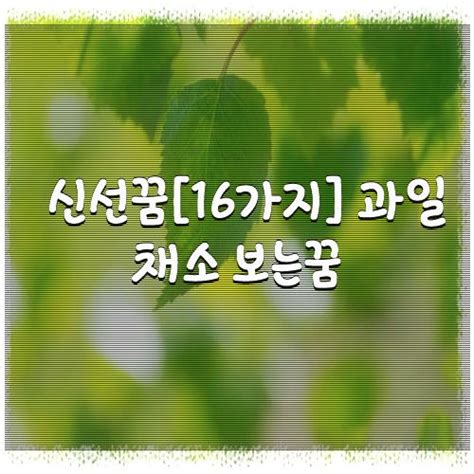 신선꿈 16가지 과일 채소 보는꿈