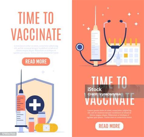 텍스트 장소가있는 예방 접종 개념 배너 벡터 의료 그림입니다 독감 예방접종에 대한 스톡 벡터 아트 및 기타 이미지 독감 예방접종 간호사 백신접종 Istock