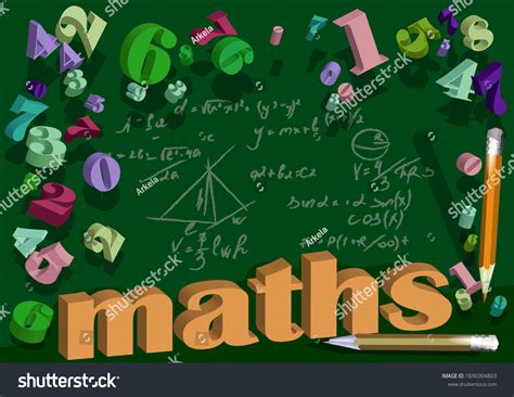 Maths Background Number Hand Drawn Science เวกเตอร์สต็อก ปลอดค่า
