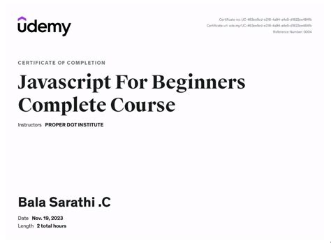 Completed Javascript For Beginners Course On Udemy Bala Sarathi Posted On The Topic Linkedin