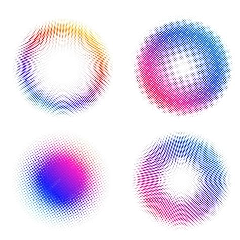 디자인 요소 기호 설정 흰색 배경에 편집 가능한 하프톤 프레임 점 원 패턴 벡터 그림 검정 임의 점이 있는 10 프레임 라운드