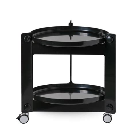 Pandahousework โต๊ะข้างเตียงทรงกลมมินิมอลมีล้อล้อล็อคได้ถาดยกได้สไตล์เกาหลีคาเฟ่pinterestสีสัน