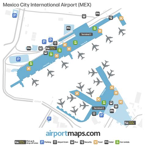 Map Of Mexico City International Airport Mex Terminals Map
