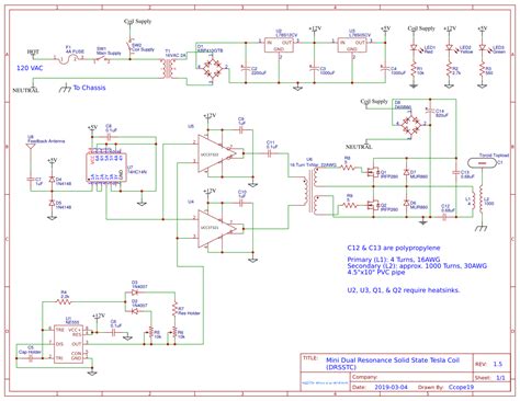 Mini Drsstc Tesla Coil Oshwlab