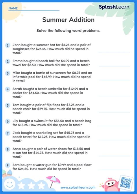 Addition Word Problems Worksheets Free Printable Splashlearn