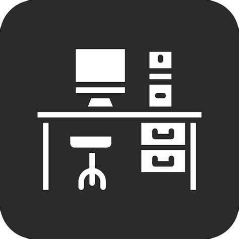 Premium Vector Computer Table Vector Icon Illustration Of Interior