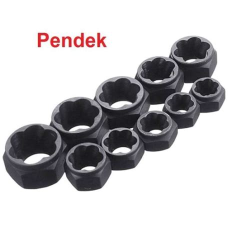 Promo 10 Pcs Alat Pembuka Baut Mur Rusak 9mm 19mm Set Kunci Ring Pass