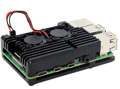 Gabinete Carcasa Raspberry Pi 4 Aluminio Doble Fan ⋆ Starware