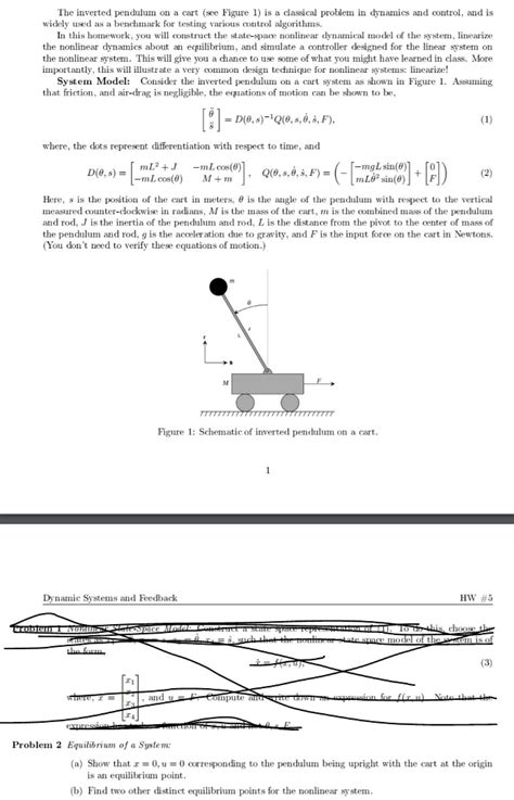 Solved The Inverted Pendulum On A Cart See Figure Is A Chegg