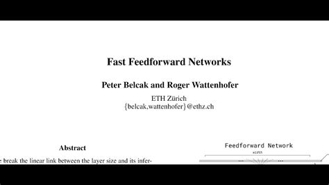 Fast Feedforward Networks Youtube
