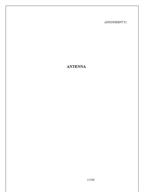 Antenna Assignment 02 Pdf Antenna Radio Electromagnetic Radiation