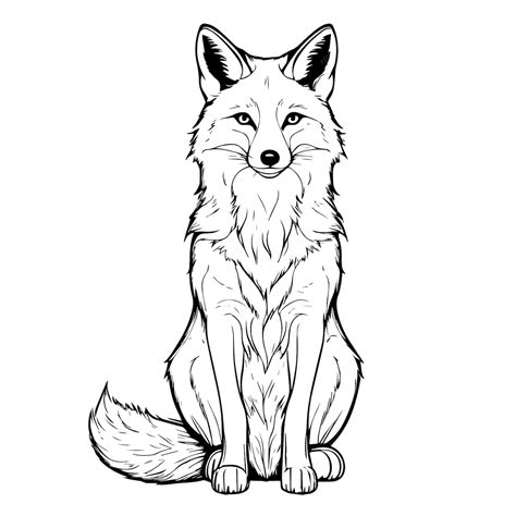Premium Vector Fox Line Art Vector Illustration