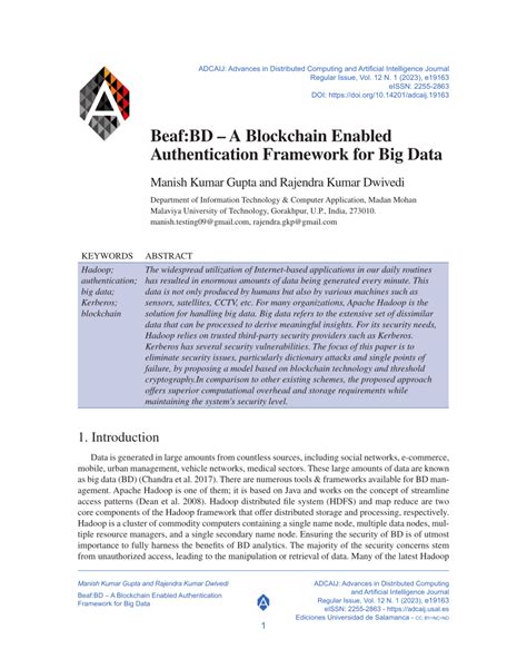 Pdf Beaf Bd A Blockchain Enabled Authentication Framework For Big Data