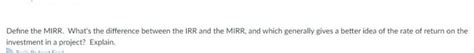 solved define the mirr what s the difference between the