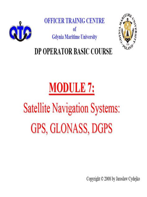 Module 7 Satellite Navigation Systems Gps Glonass Dgps Pdf Navigation Wireless