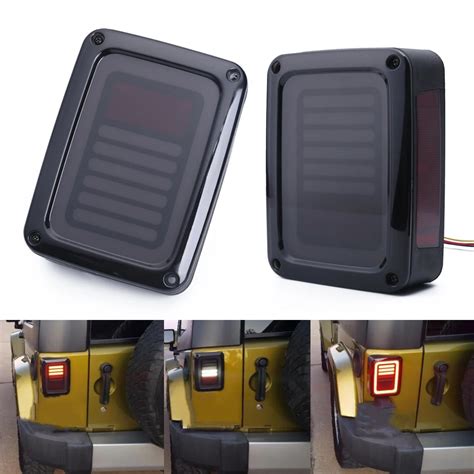 지프 랭글러 Jk 차량용 Led 후미등 한 쌍 후면 범퍼 라이트 주차 백업 후진 브레이크 후미등 램프 2007 ~ 2017 Aliexpress