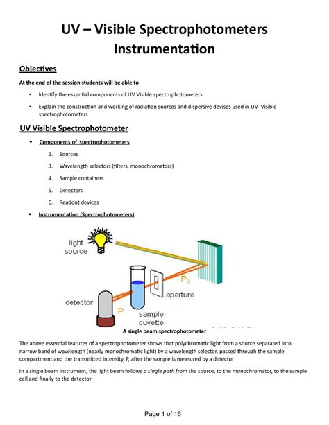 chapter 21 uv visible spectrophotometers instrumentation page 1 of 16 objectives uv