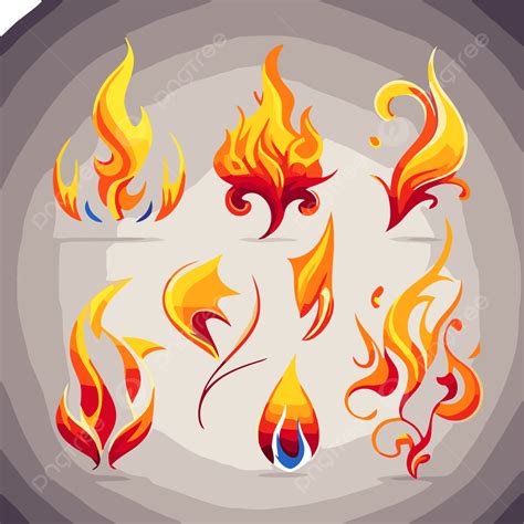 Free Flames Vector Sticker Clipart In The Style Of Cartoon