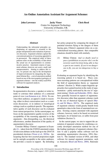 Pdf An Online Annotation Assistant For Argument Schemes