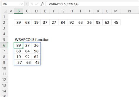 How To Use The WRAPCOLS Function