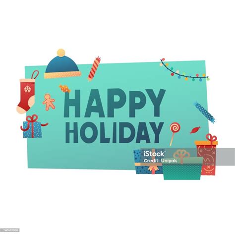 해피 홀리데이 제공을위한 템플릿 디자인 배너 크리스마스 장식 요소와 평면 벡터 스타일의 전단지입니다 화환과 화환과 디자인 라마 프레임 새해 레이블 기하학적 모양 만화