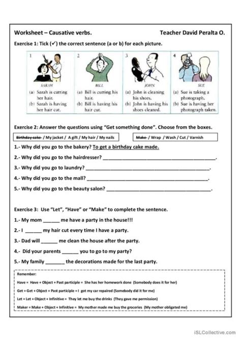 78 Causative English Esl Worksheets Pdf And Doc